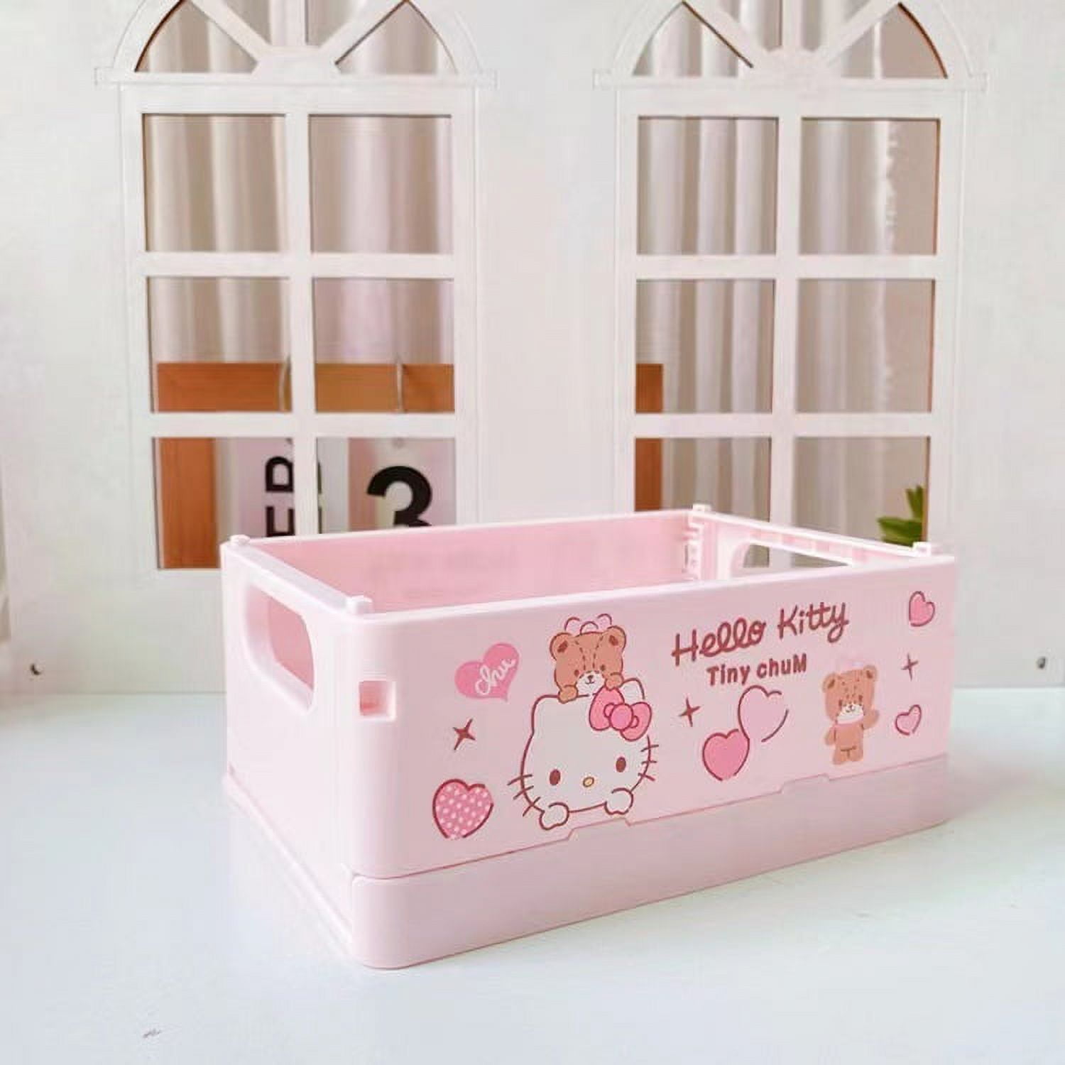 17CM Sanrioed Storage Box Foldable Kawaii Kuromi Melody Cinnamoroll Pom ...