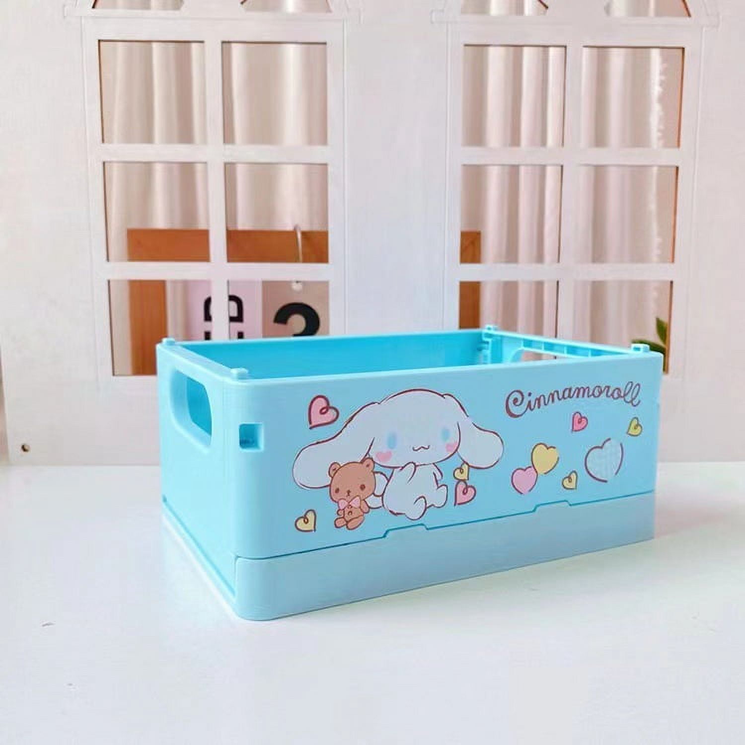 17CM Sanrioed Storage Box Foldable Kawaii Kuromi Melody Cinnamoroll Pom ...