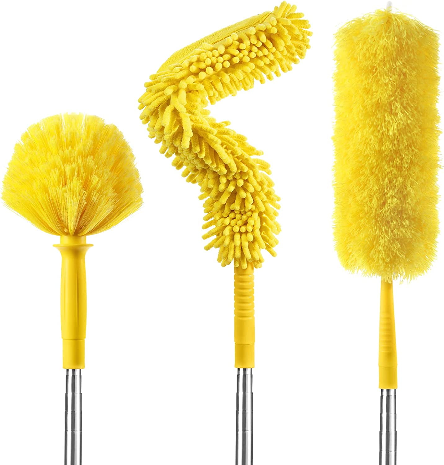 17FT Extendable Duster with 2-9 ft Extension Pole for High Ceilings ...
