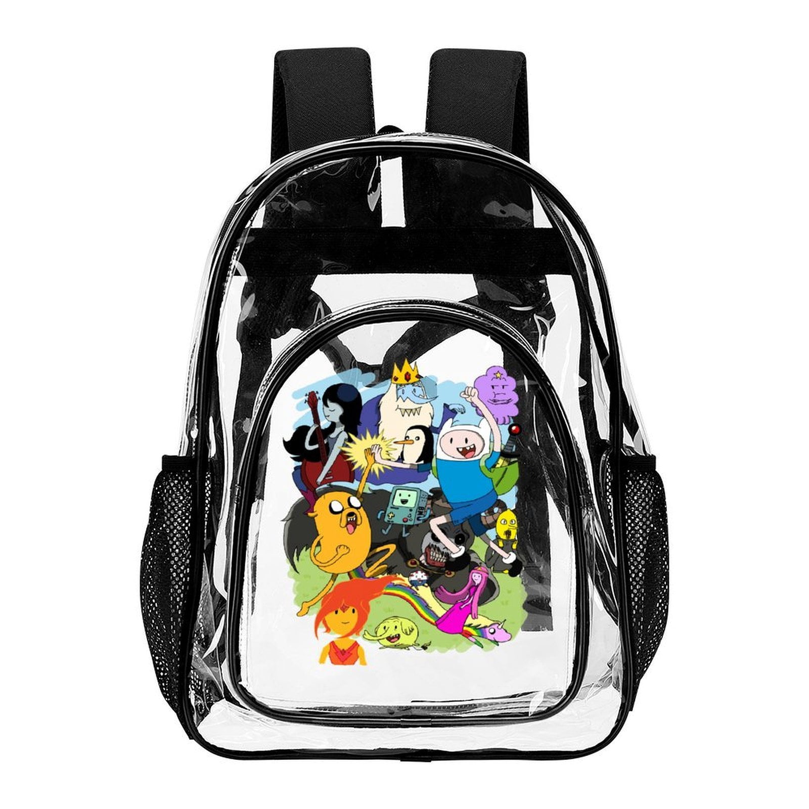 17In Adventure Cartoon Time (28) Clear Backpack with Front Pocket Heavy ...