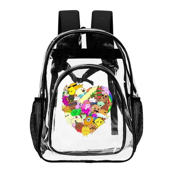 17In Adventure Cartoon Time (40) Clear Backpack with Front Pocket Heavy ...