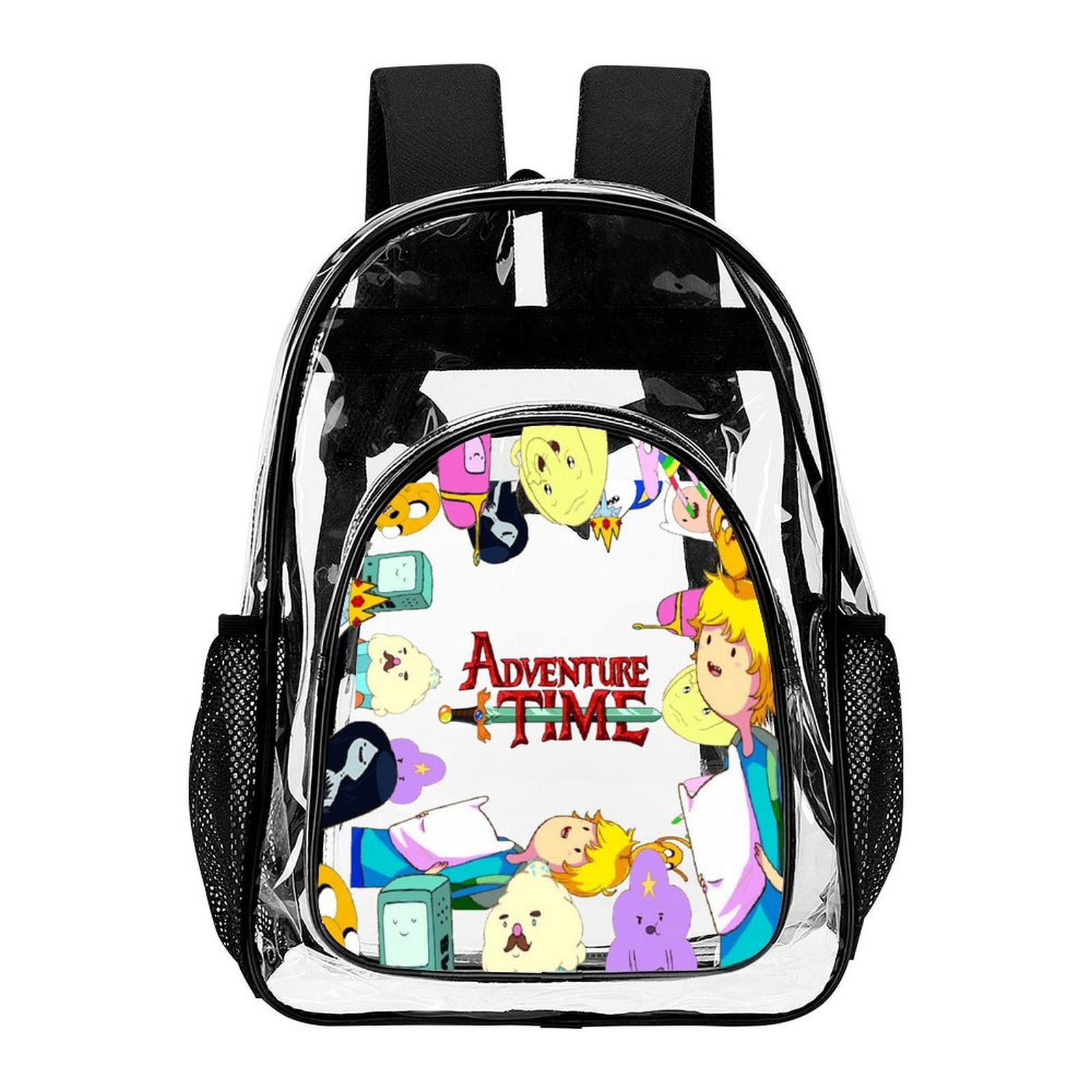 17In Adventure Cartoon Time (41) Clear Backpack with Front Pocket Heavy ...