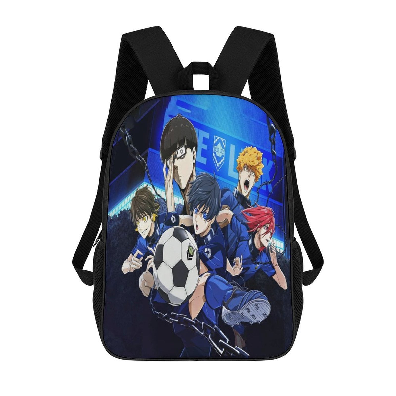 17In BLUE Ball LOC-,K Backpack Bookbag Large for Office Lightweight ...