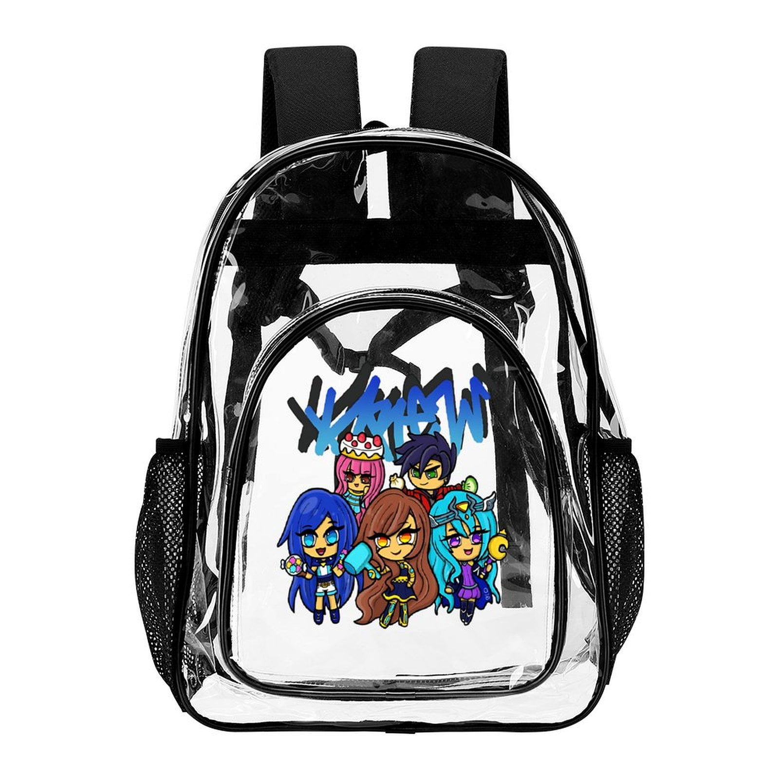 17In ItsFunneh Krew Clear Backpack with Front Pocket Transparent ...