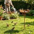 17In Metal Bird Bath For Outside, Vintage Freestanding Birdbaths ...