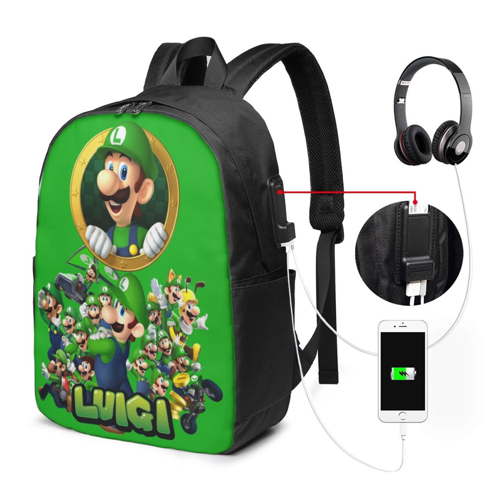 17In SP2 Lui-gui Mansion Backpack with USB Charging Port Daypack Laptop ...