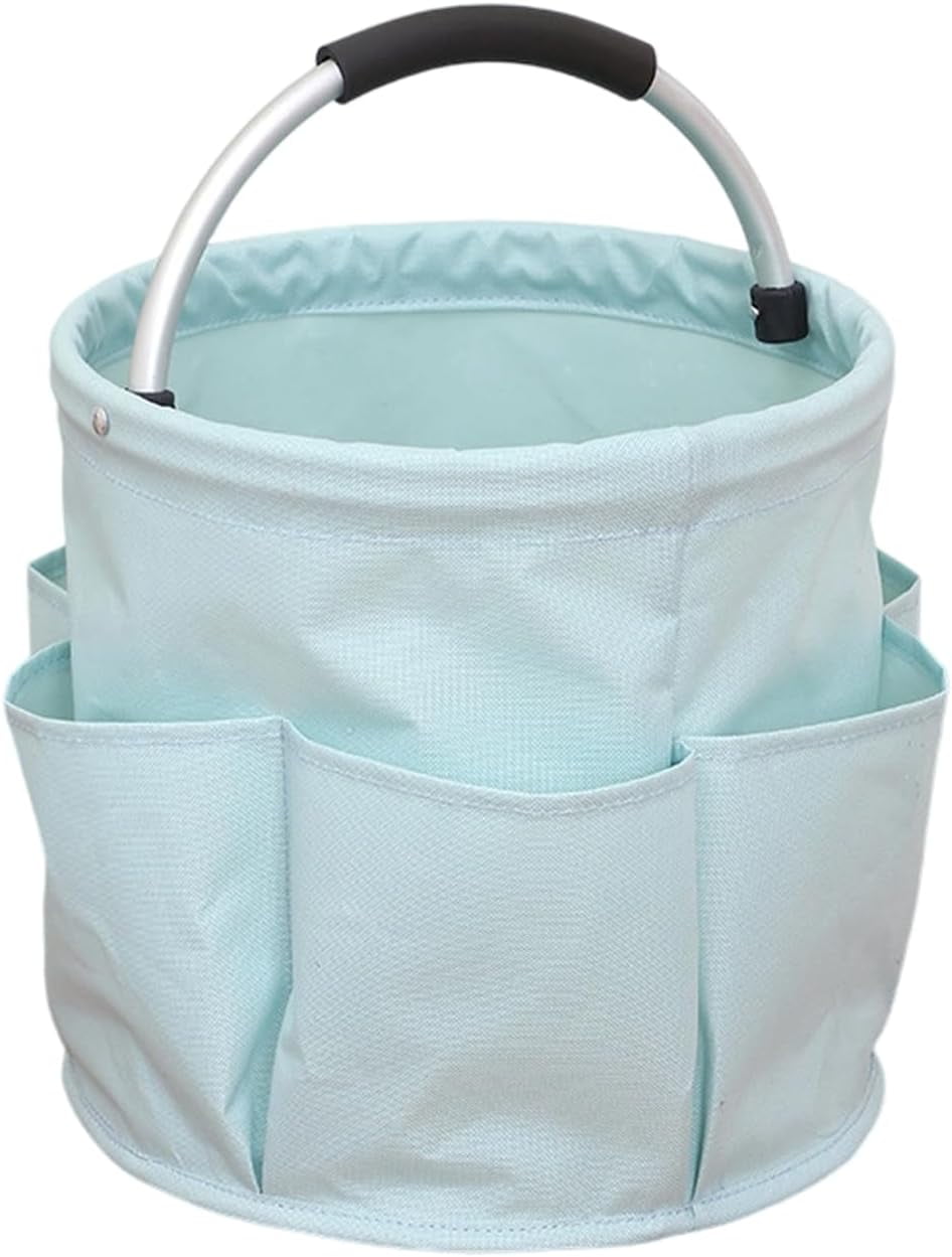 17L Cleaning Caddy with Handle, Collapsible Cleaning Bucket Organizer with 6 Pockets for Tools ...