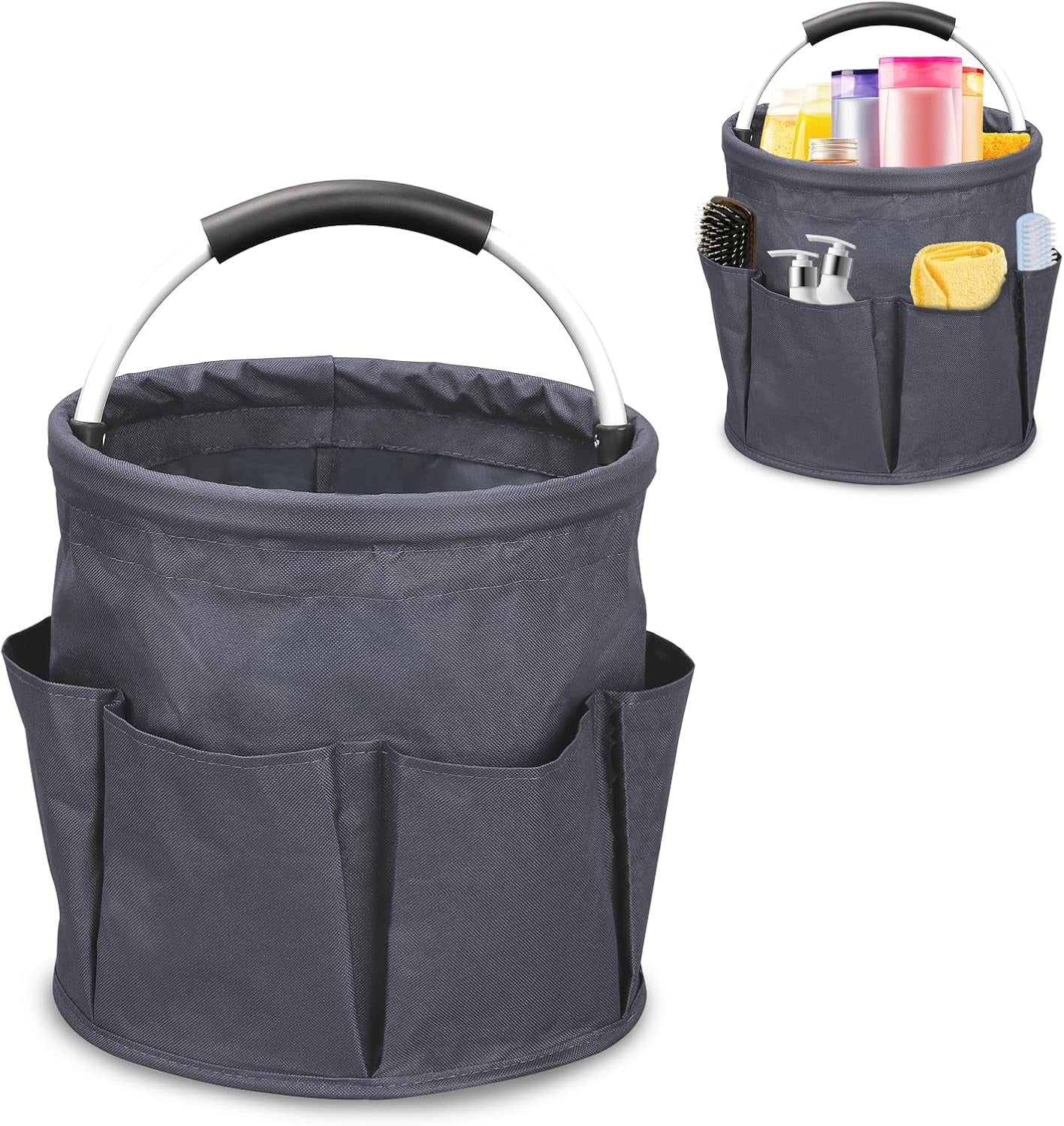 17L Portable Cleaning Bucket Organiser, 6 Pockets Foldable Cleaning ...