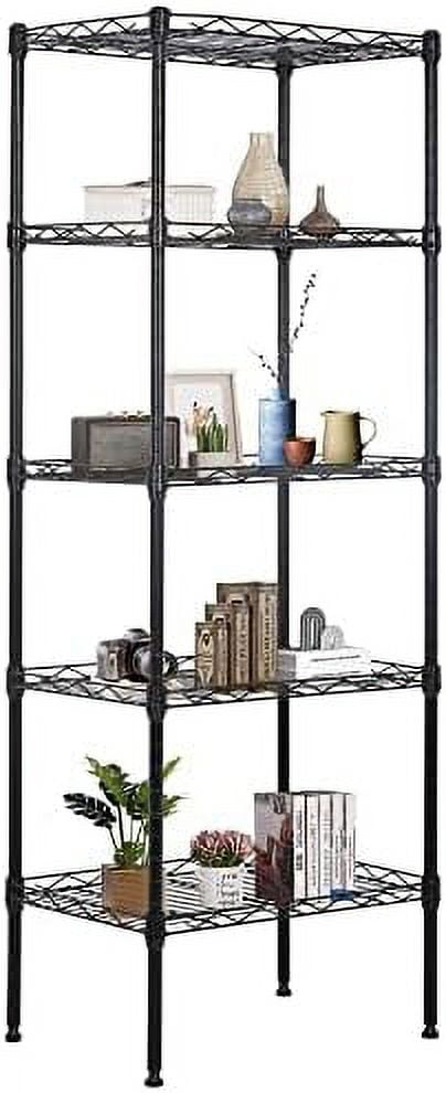 17L X 12W X 48H Wire Shelving 5 Tier Adjustable Metal Shelves NSF Pantry Shelves Storage Rack ...