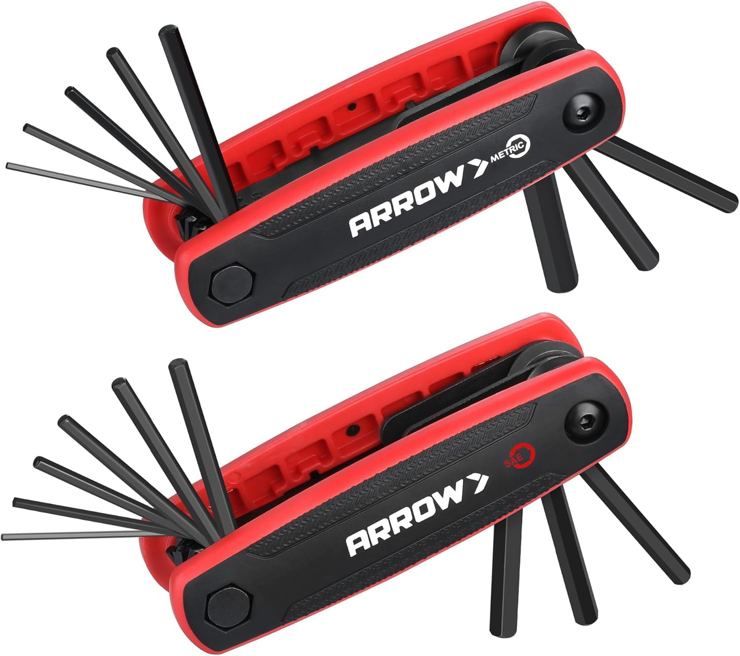 17PCS Folding Allen Wrenches Sets, SAE and Metric Hex Key Set, Cr-V ...