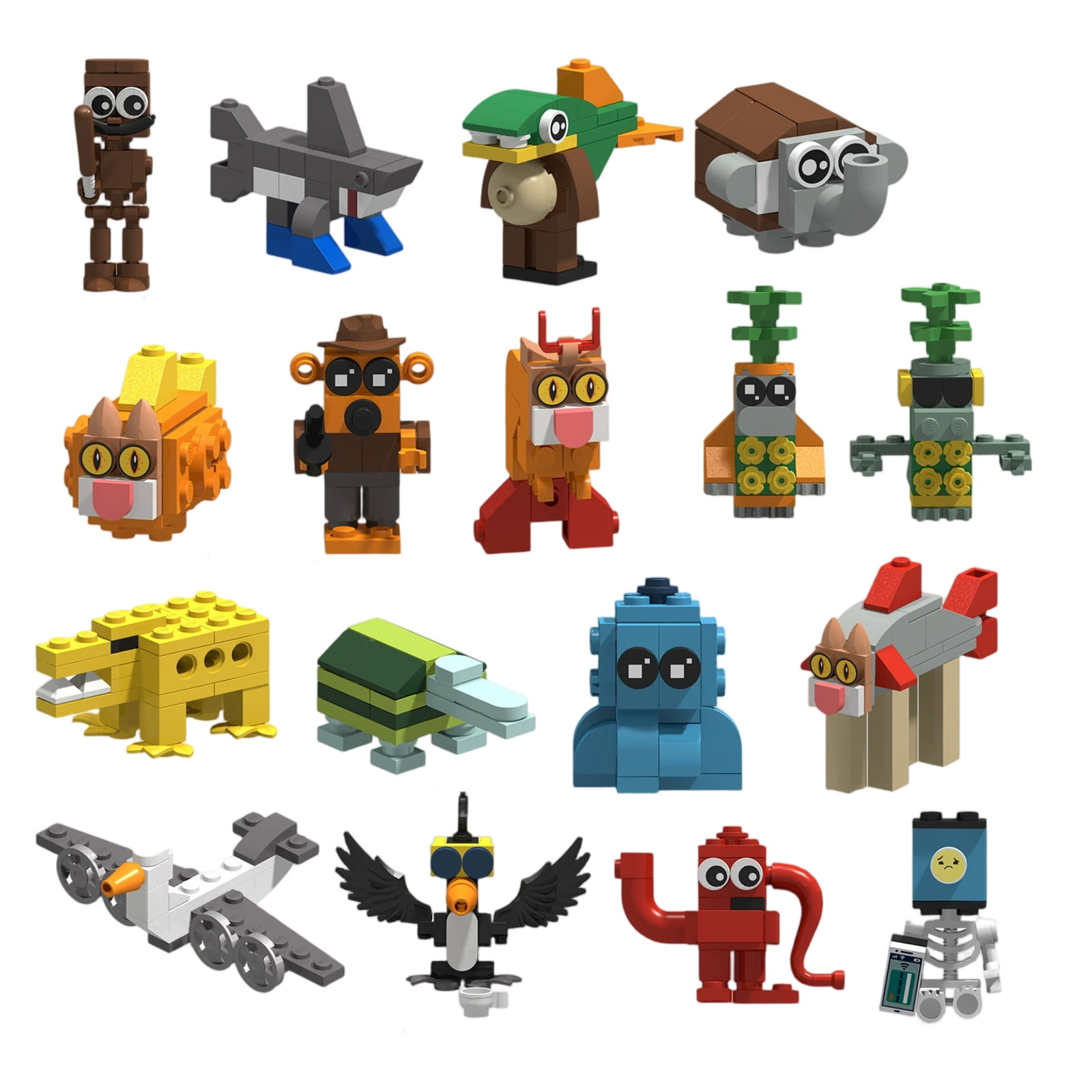 17PCS Italian Brainrot Building Blocks Set ToysTung Tung Tung Tralalero ...