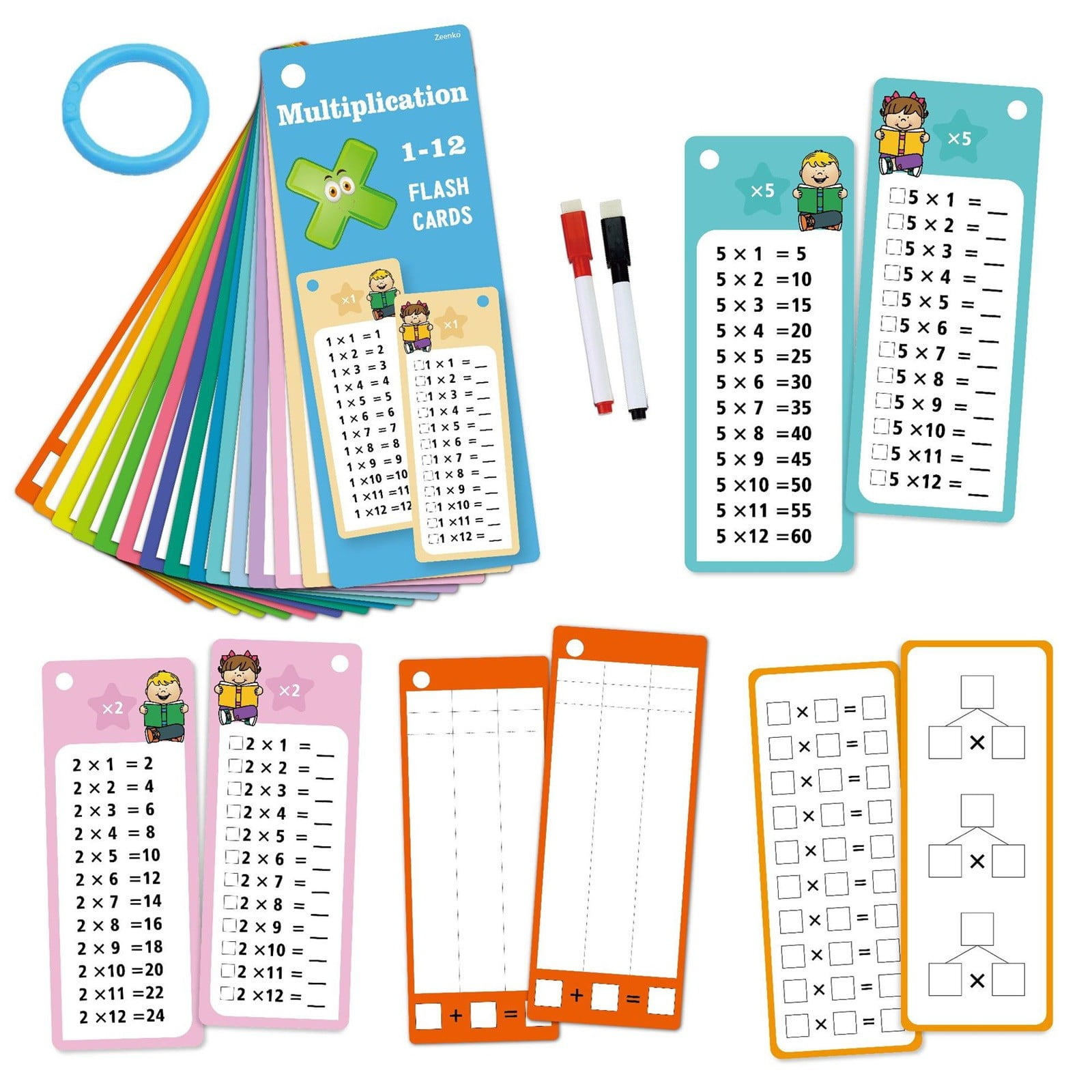 17PCS Multiplication Flash Cards 3 4 5rd Grade Multiplication Game ...