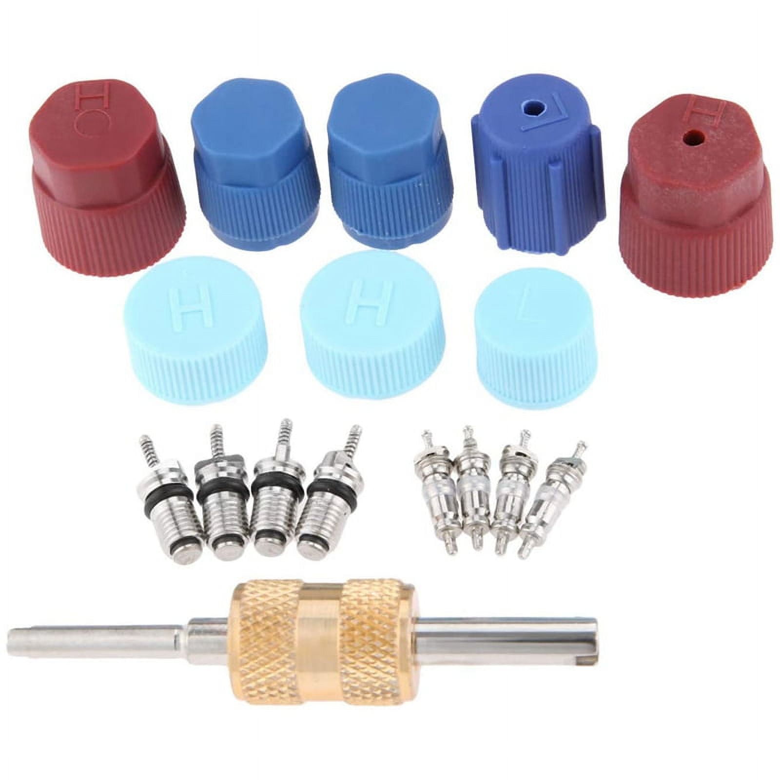 17Pcs Air Conditioning Valve Core Kit Valve Cores Accessories A/C R12 ...