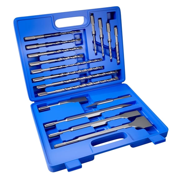 17Pcs Rotary Hammer Drill Bits and Chisel Set - SDS-Plus Carbide-Tipped ...
