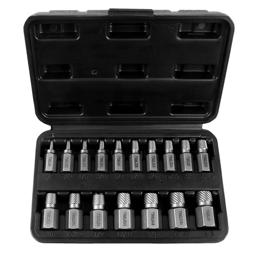 17Pcs Screw Extractor Set Damaged Broken Bolt Screw Extractor Hex Head ...
