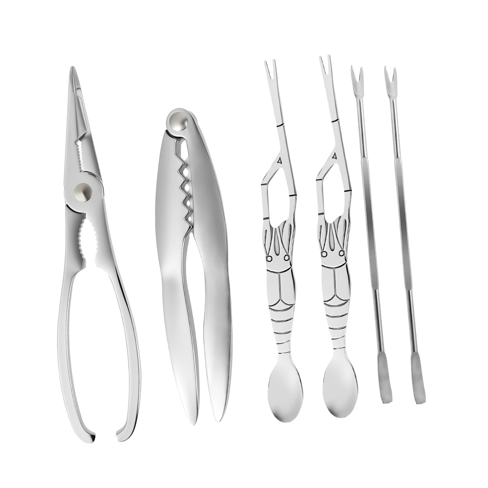 Tcwhniev 17Pcs Seafood Tool Set: Crab Crackers, Picks, Lobster Shellers ...