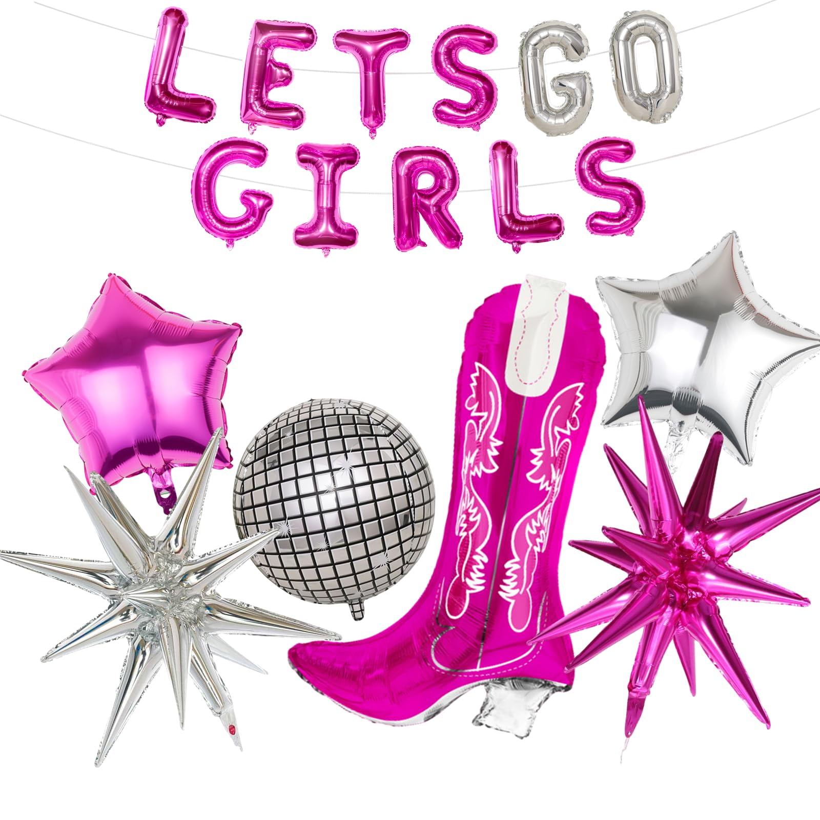 17Pcs Western Cowgirl Disco OIF8 Theme Party Decorations Supplies, Let ...