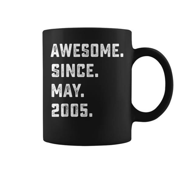 17Th Birthday Gift Awesome Since May 2005 17 Years Old Coffe - Walmart.com