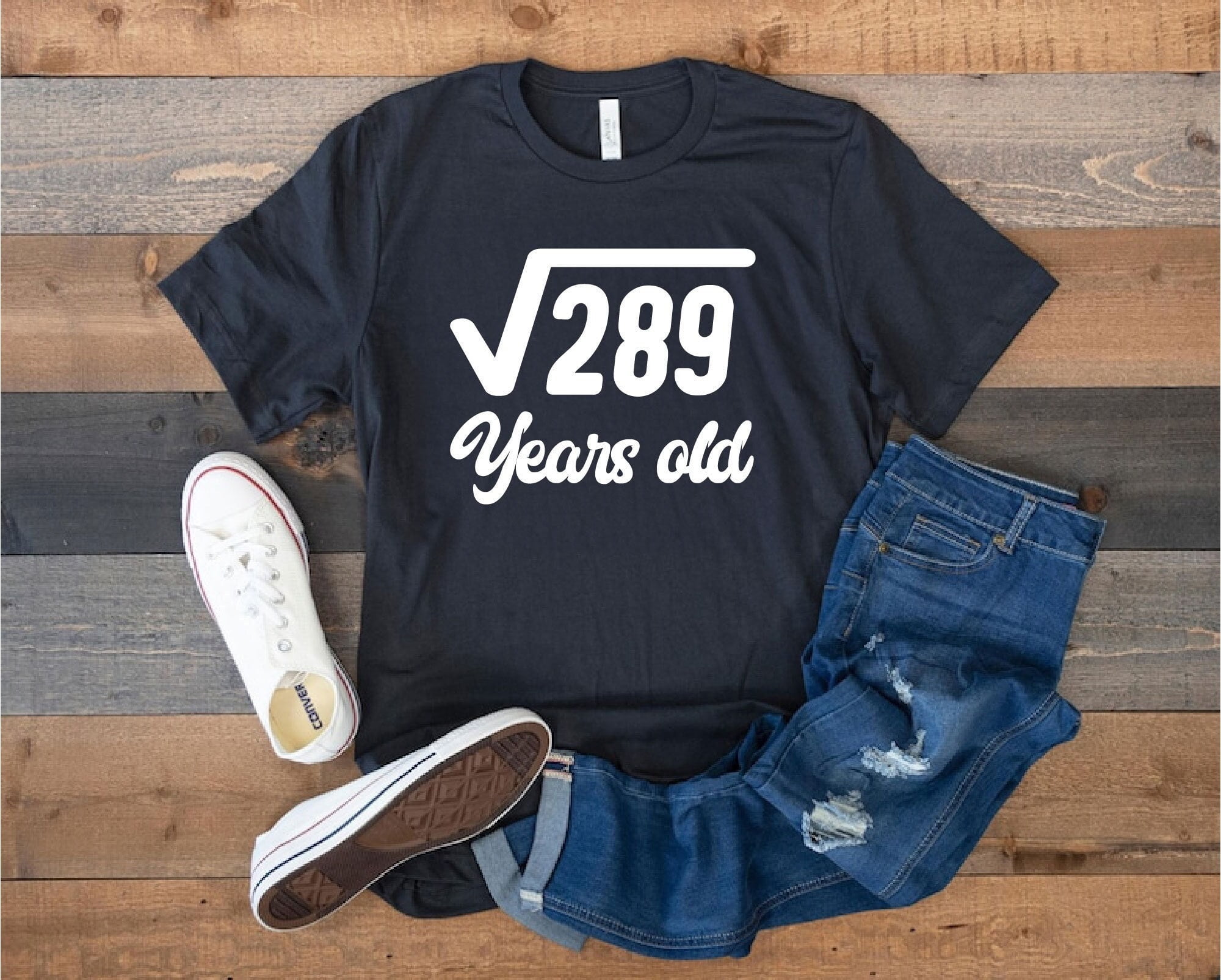17Th Birthday Math Shirt: Square Root Of 289 Tee, Vintage T-Shirt - All ...