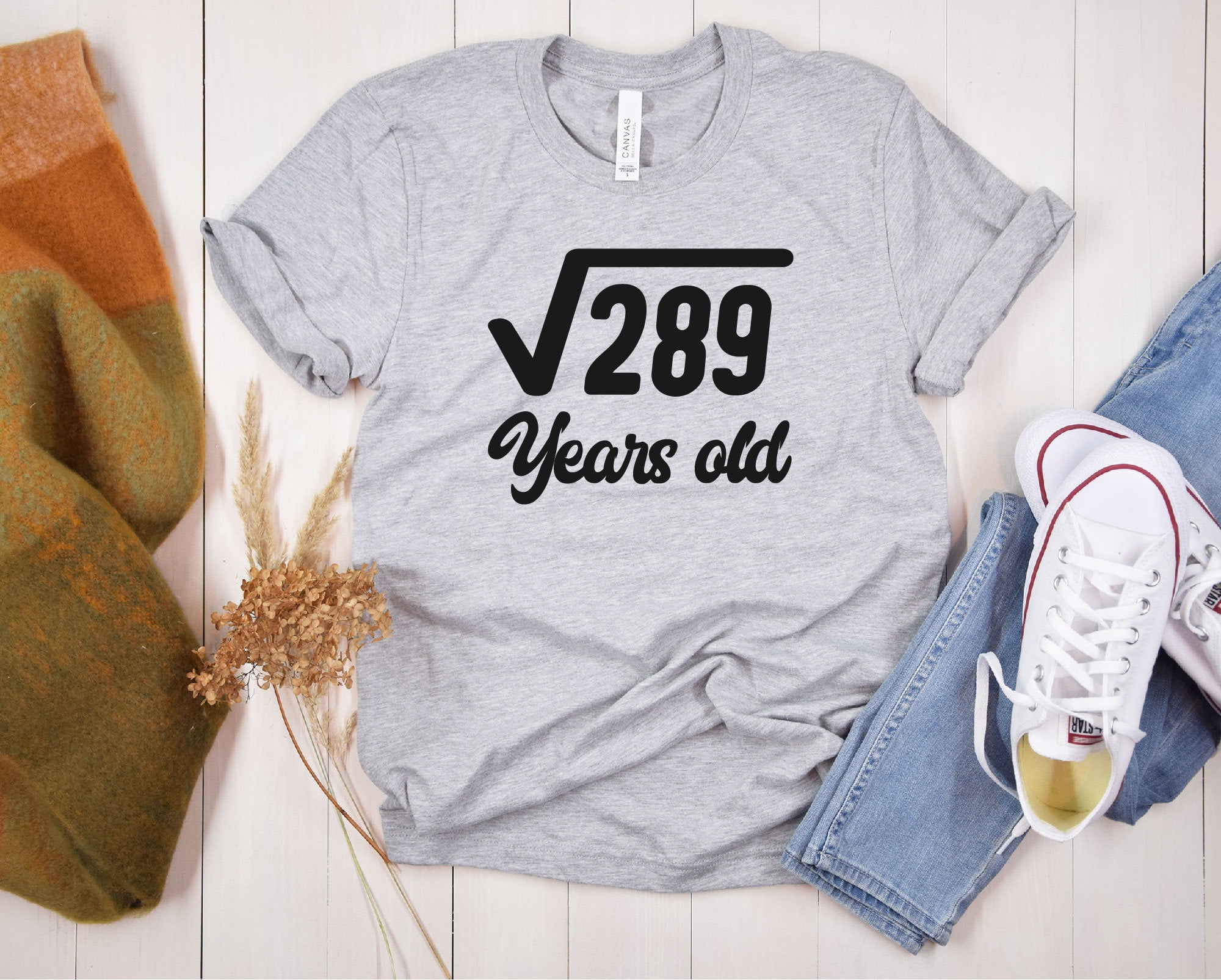17Th Birthday Math Shirt: Square Root Of 289 Tee, Vintage T-Shirt - All ...