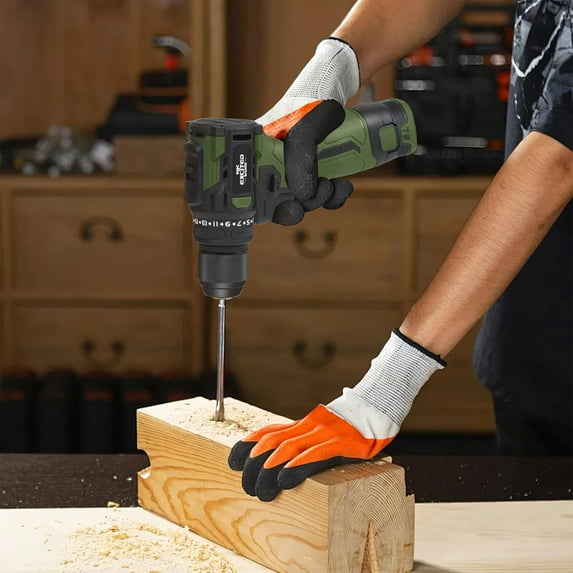 17V Brushless Power Drill Cordless, 55Nm Electric Drill Set with 2 ...