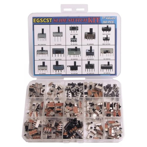 17Values 150Pcs Mini Slide Switch Assortment Kit 2Pin 3Pin 4Pin DIP ...