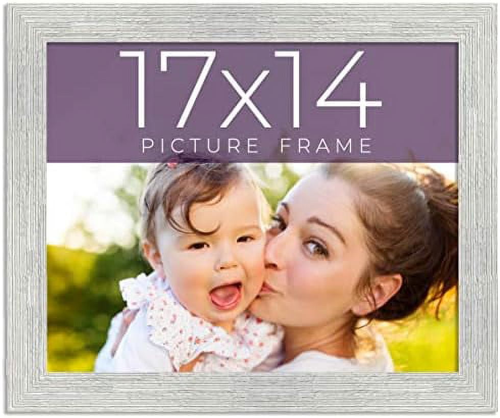 17X14 Frame Barnwood White Solid Wood Picture Frame Width 1.5 Inches ...