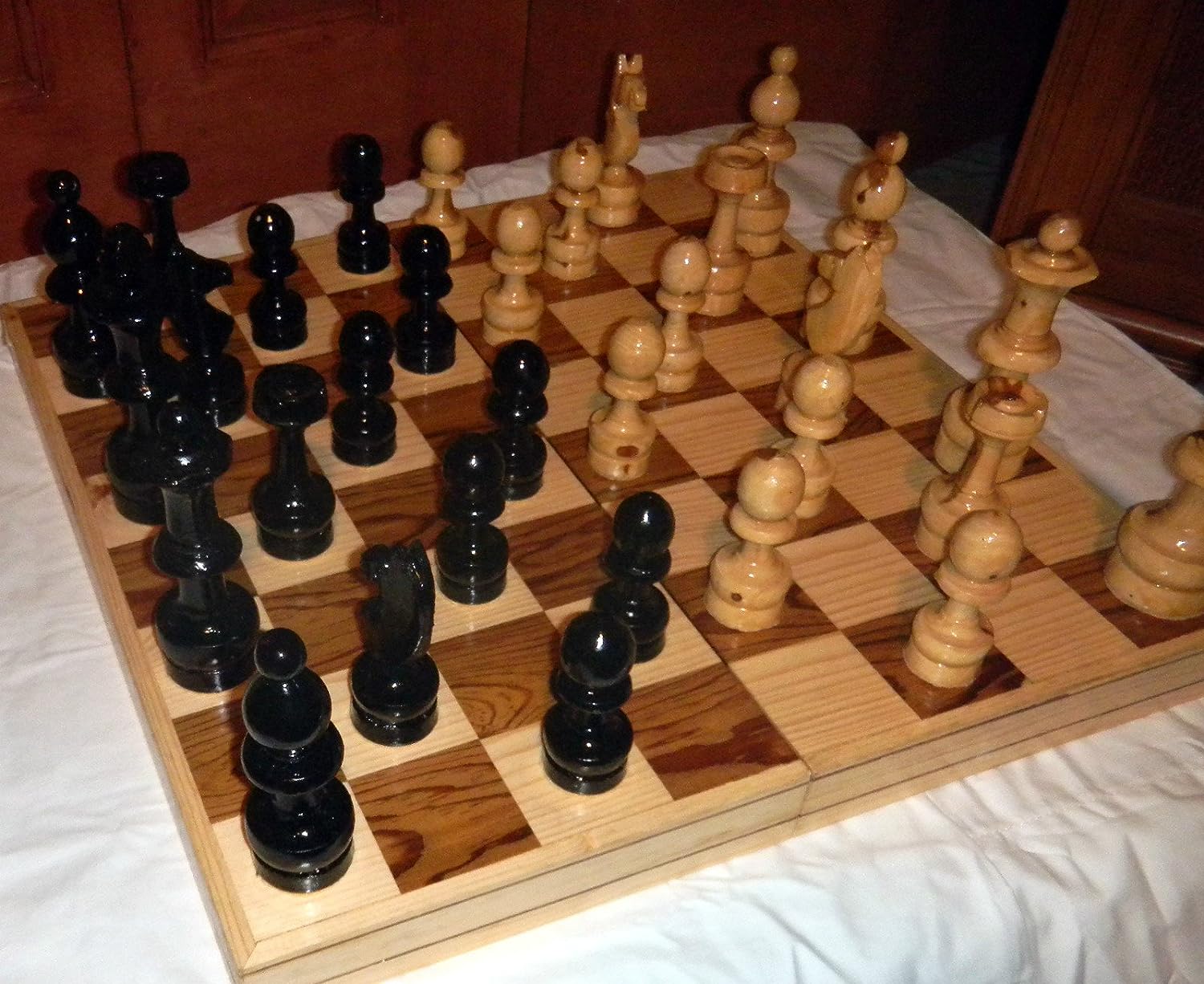17X17 Square Box All Wood Pcs Ajedrez Chess Game Set - Walmart.com