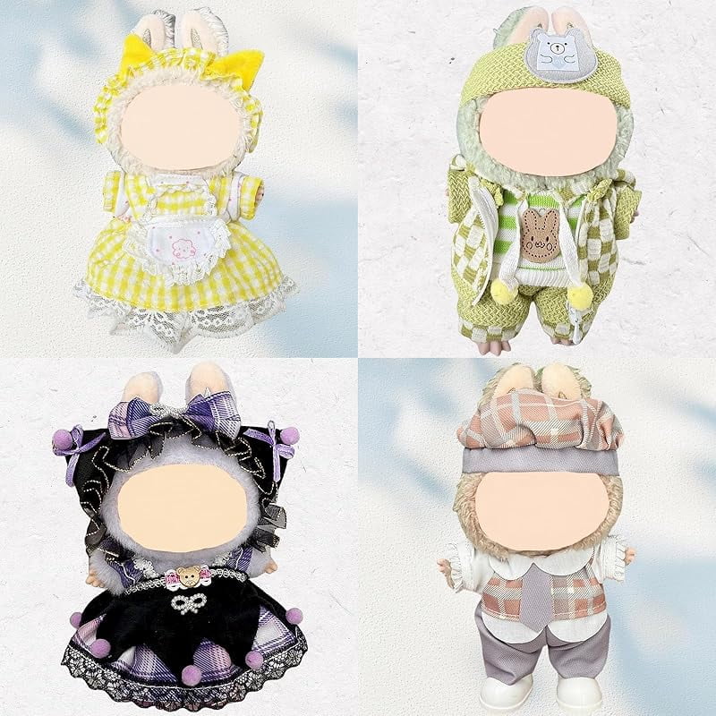 17cm Doll Clothes—4 Pack Adorable Chic Dress And Overalls Set For 17cm ...