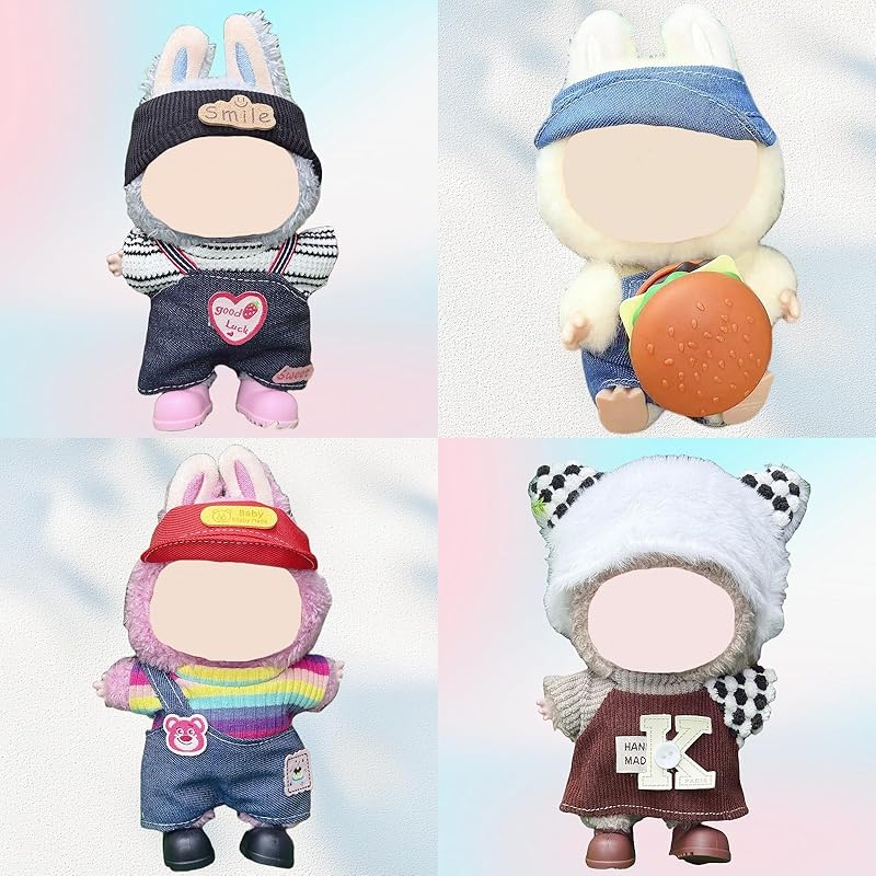 17cm Doll Clothes—4 Pack Adorable Chic Dress And Overalls Set For 17cm ...
