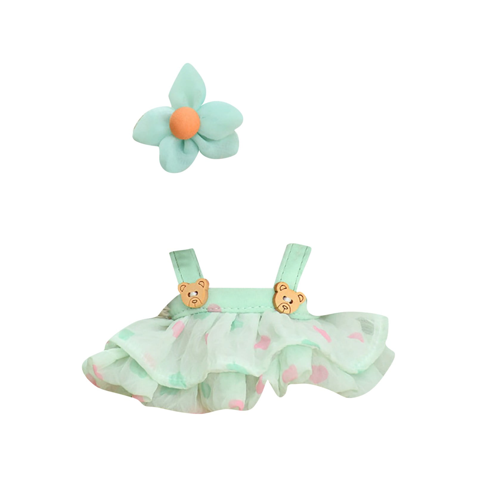 17cm Doll Macaron Dress Set , Vinyl Hanging Keychain Outfit , Pastel ...