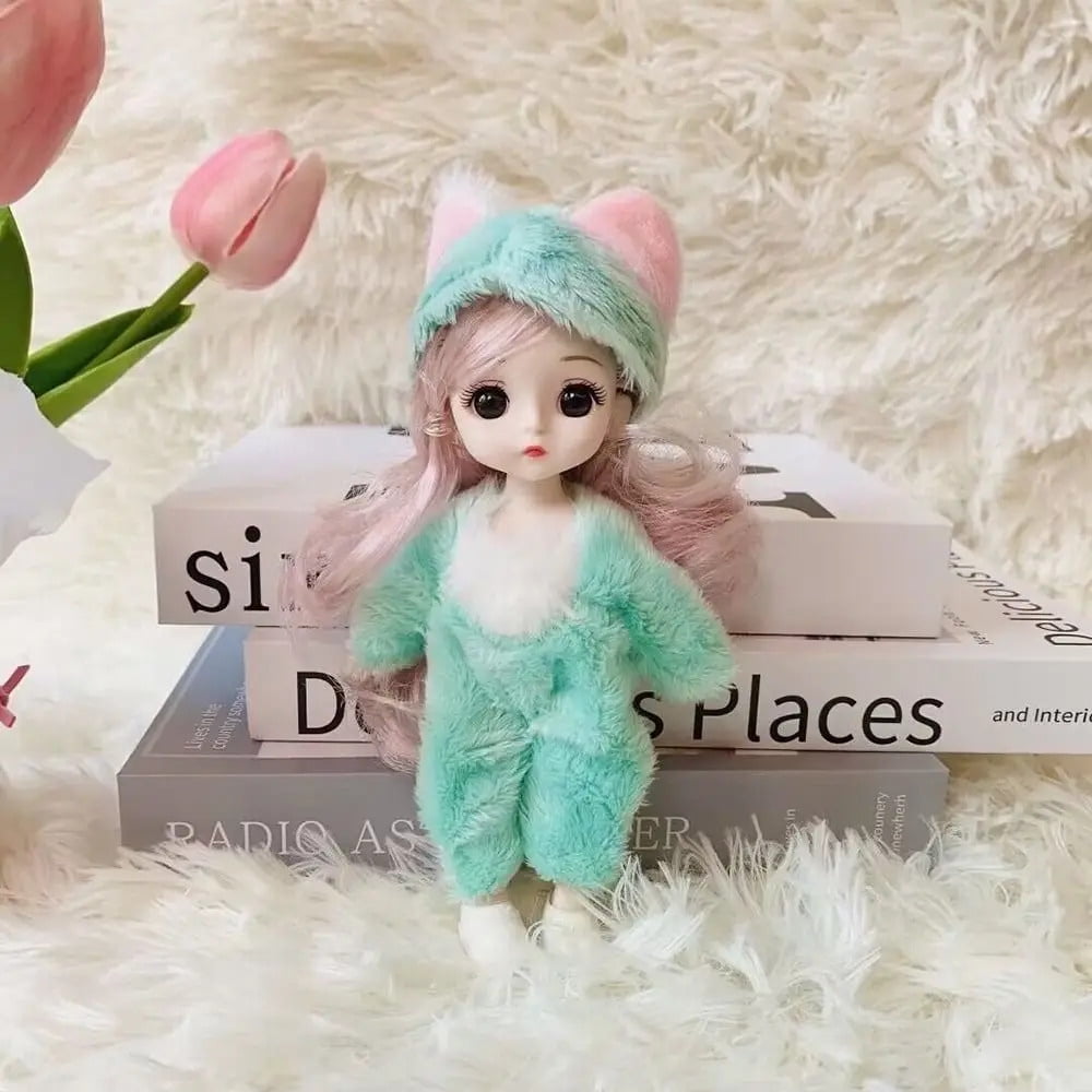 17cm Mini Cute Bjd Doll With Plush Clothes Removable Movable Joints ...