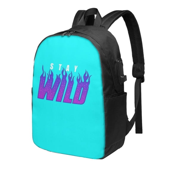17in Ben Aze1 Art Stay Leopard Wild Backpack With USB Charging Port ...