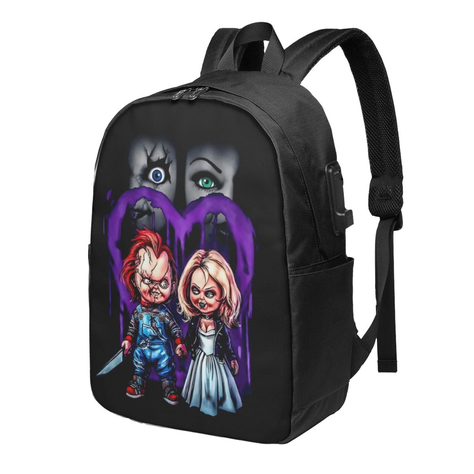 17in Bride of Chucky Backpack with Usb Charging Port Travel Bag Casual ...