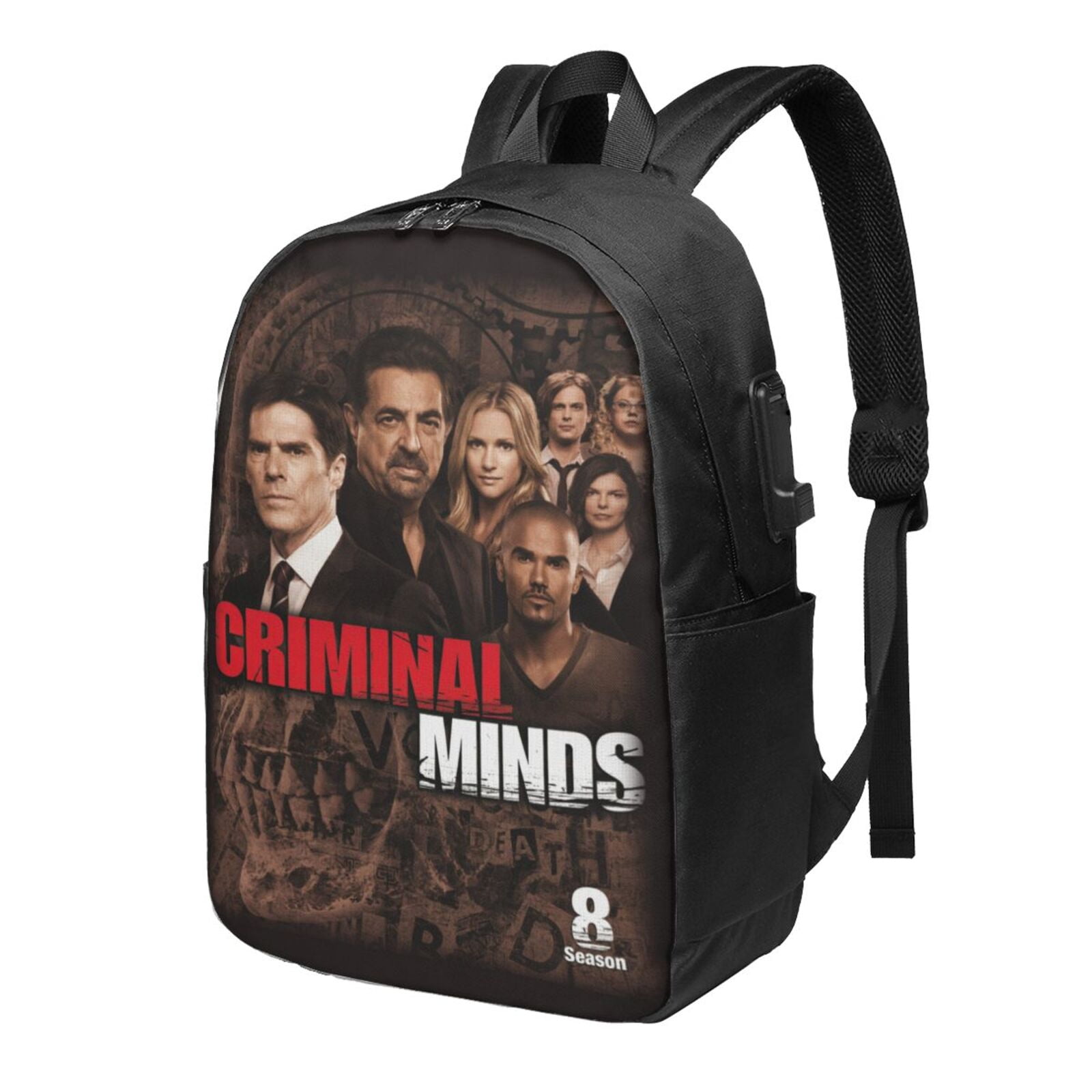 17in Criminal Minds Laptop Backpack with USB Port,Cute Backpack Laptop ...