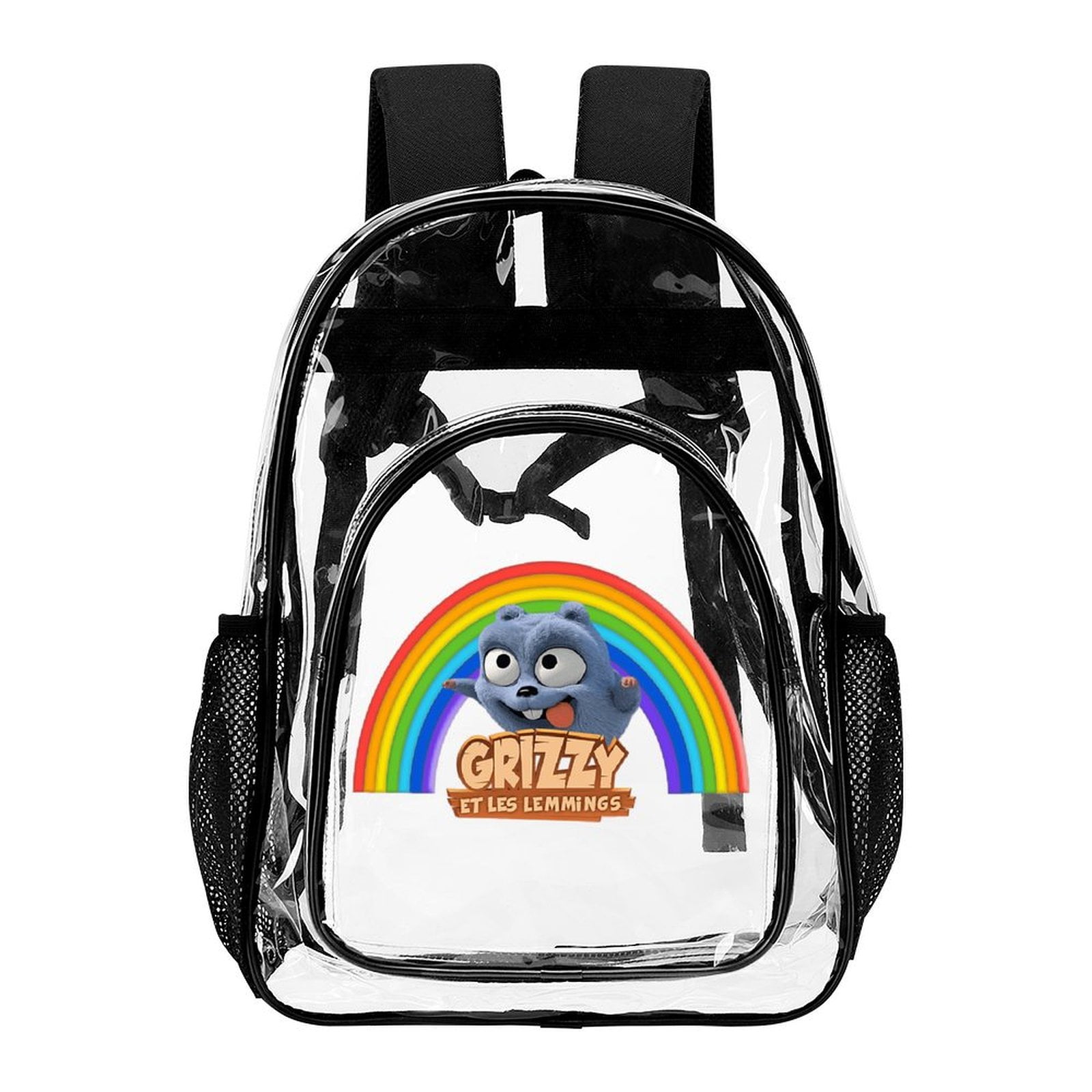 17in Grizzy And The Lemming Clear Backpack with Front Pocket Clear Bag ...