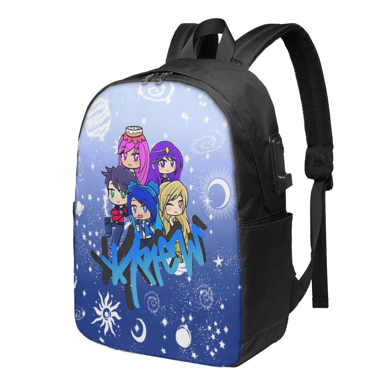 17in ItsFunneh Krew Laptop Backpack Business Backpack with U-SB ...