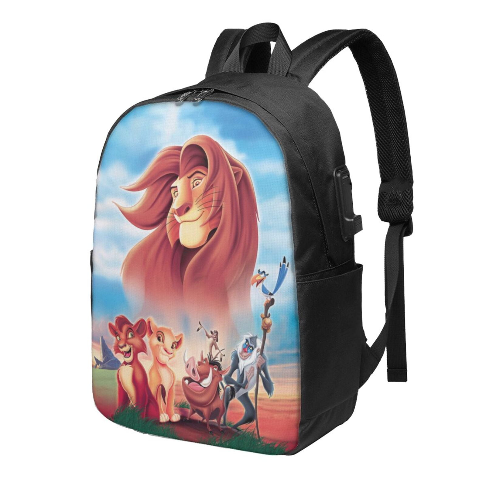 17in Lion Kin Backpack with Usb Charging Port Cute Cartoon Backpacks ...