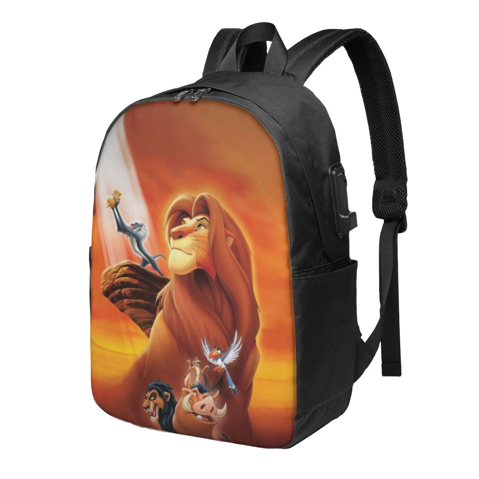 17in Lion Kin Backpack with Usb Charging Port Cute Cartoon Backpacks ...