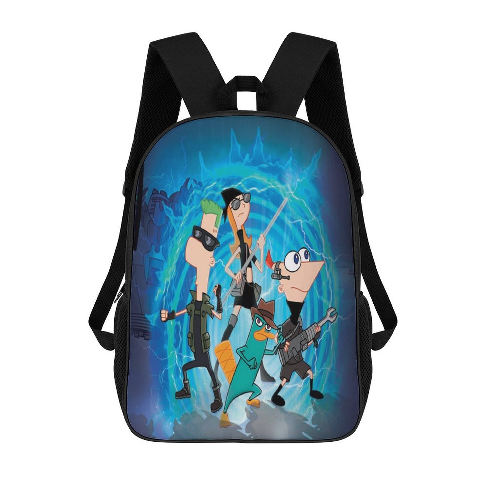 17in Phineas Fer Backpacks Cute Bag Anime Backpack Cartoon Bags Bookbag ...