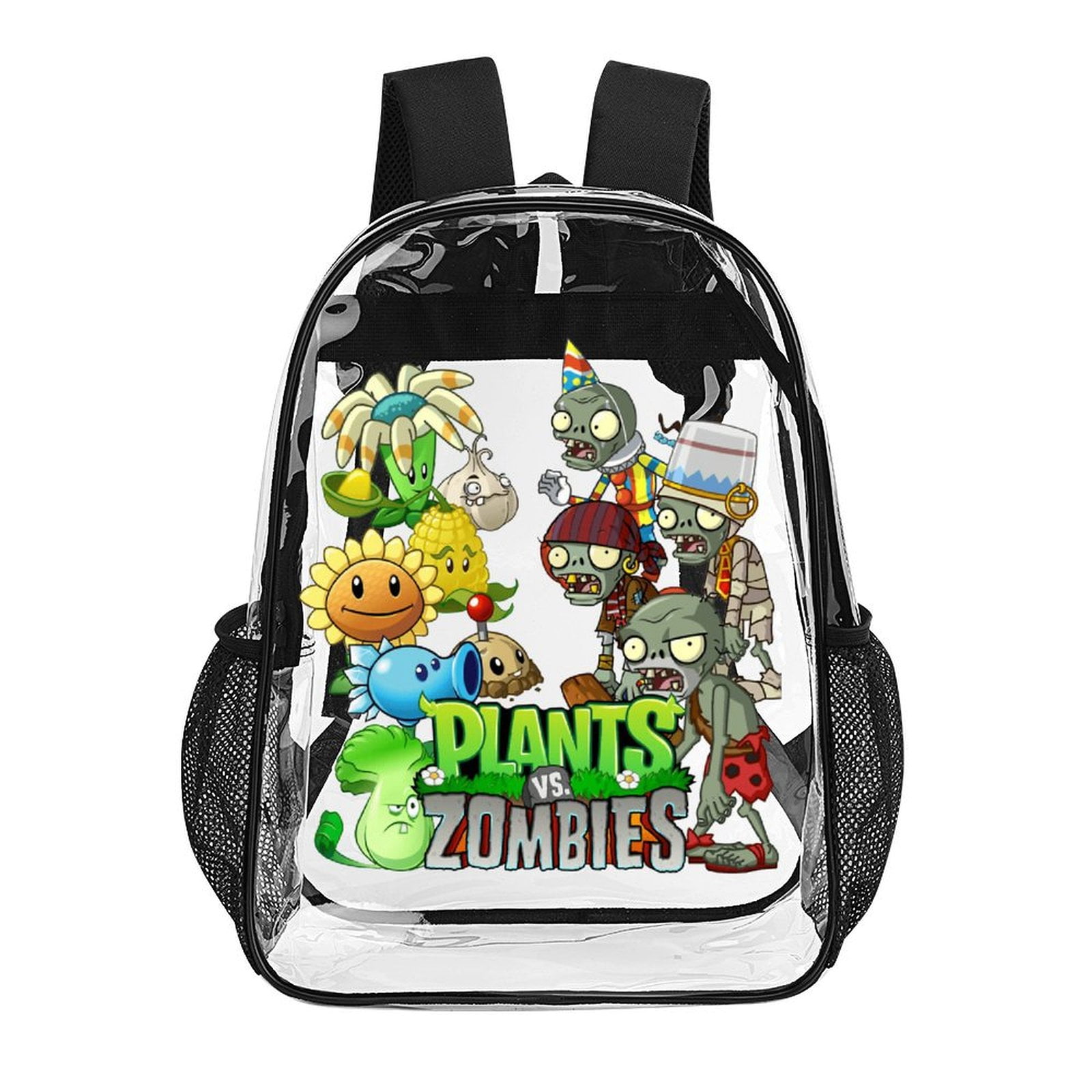 17In Plants Vs Zombies Clear Backpac Clear Bag Heavy Duty PVC Large ...