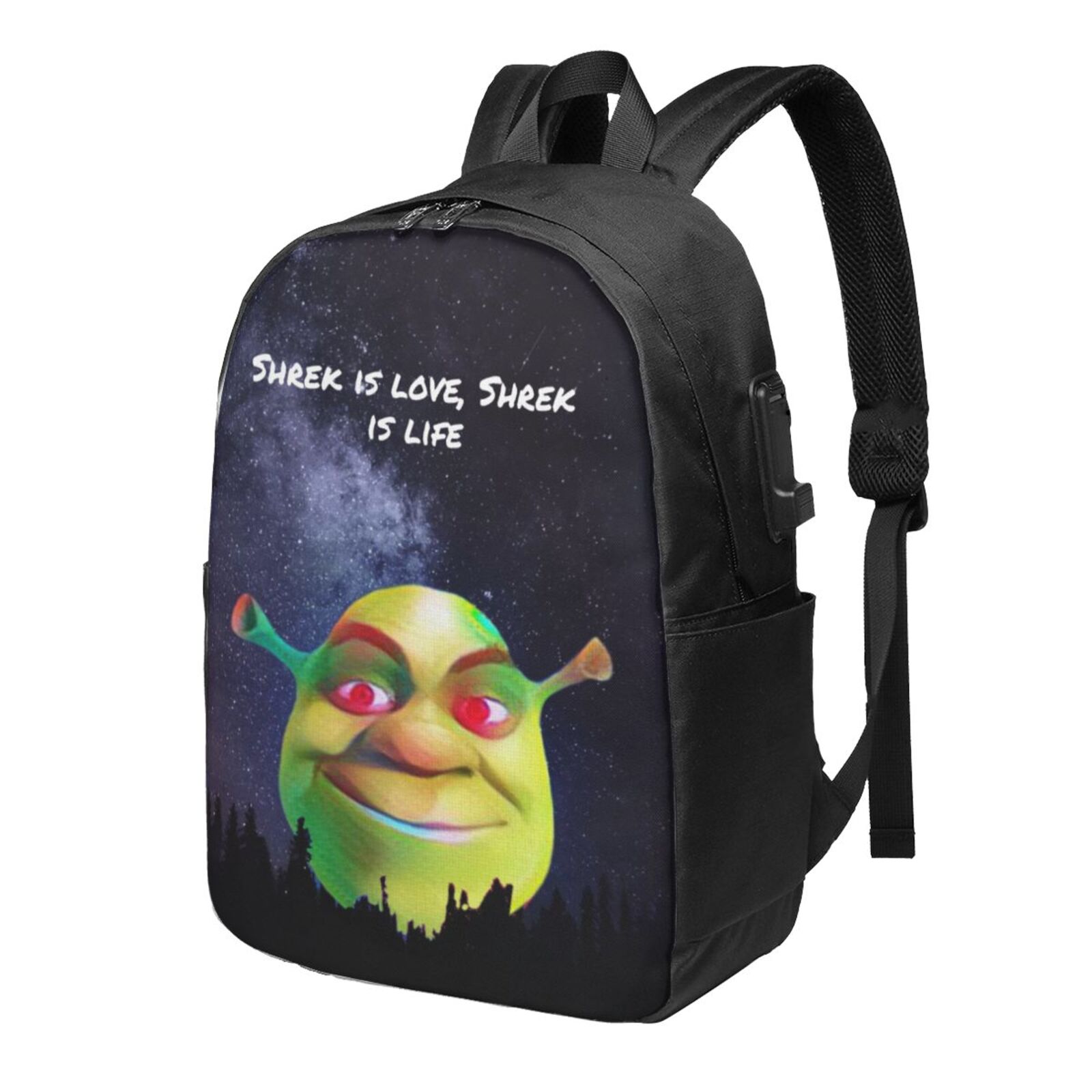 17in Shrek Backpack With Usb Charging Port Cute Cartoon Backpacks Large ...