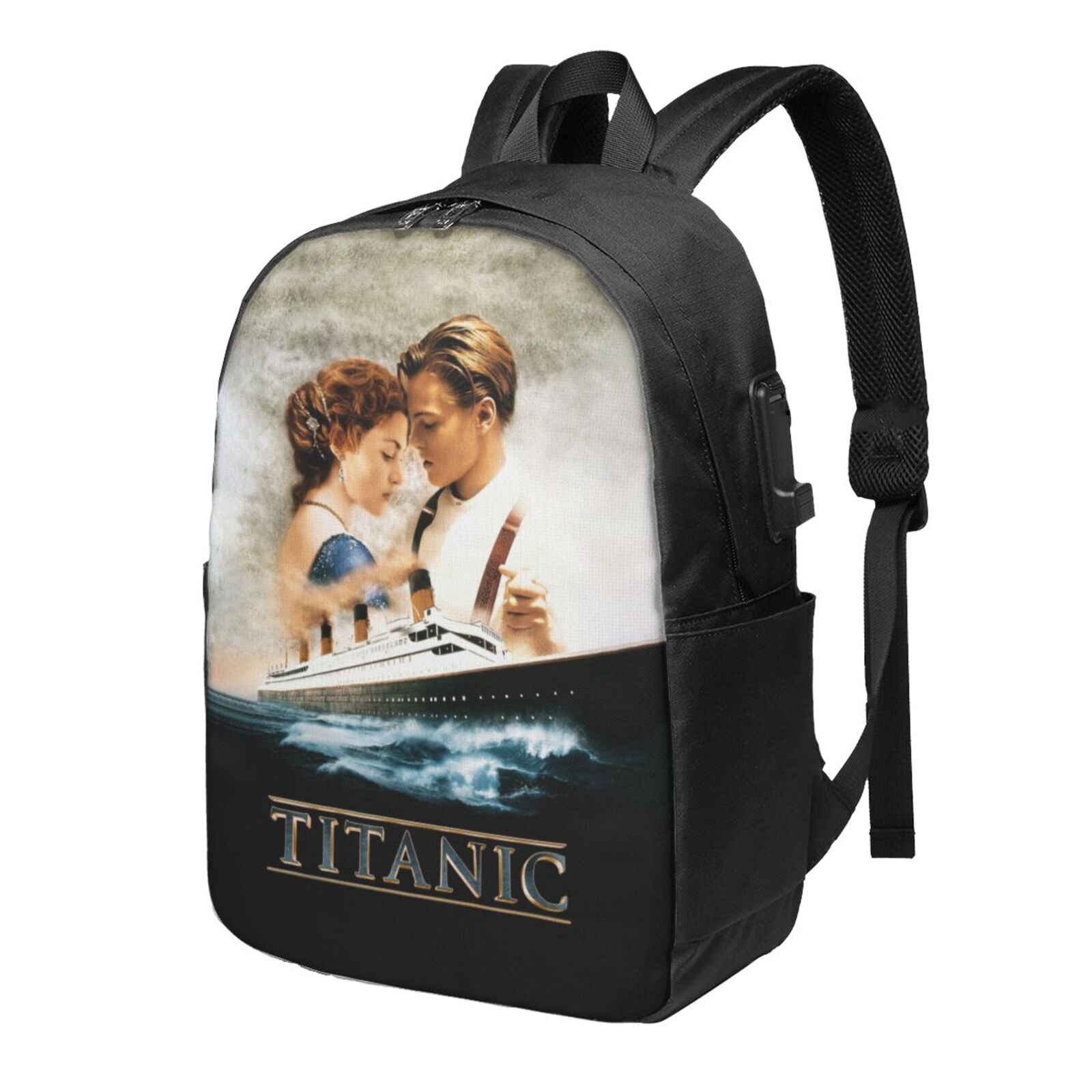 17in Titanic Backpack With USB Charging Port Lightweight School Bookbag ...