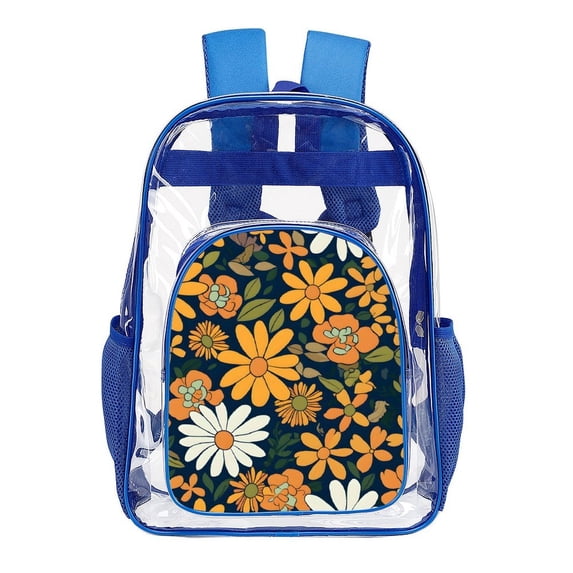 17in Transparent Schoolbag With Net Pocket Shoulder Strap Elastic ...