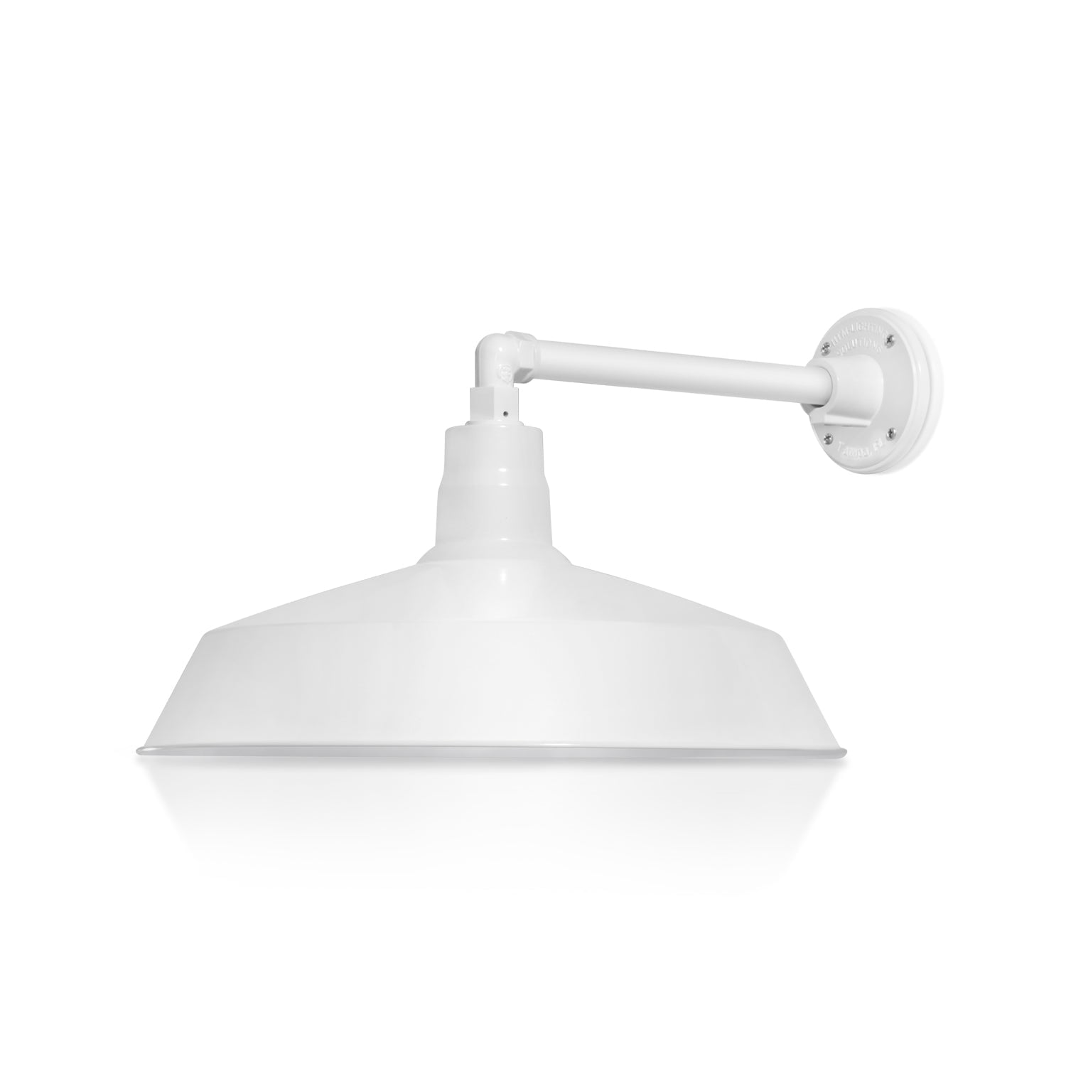 17in. White Outdoor Gooseneck Barn Light Fixture With 13in. Long ...