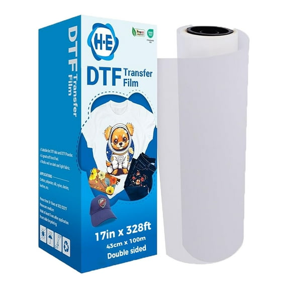 17in x 328ft DTF Transfer Film Premium Roll - Double Sided Warm Peel ...