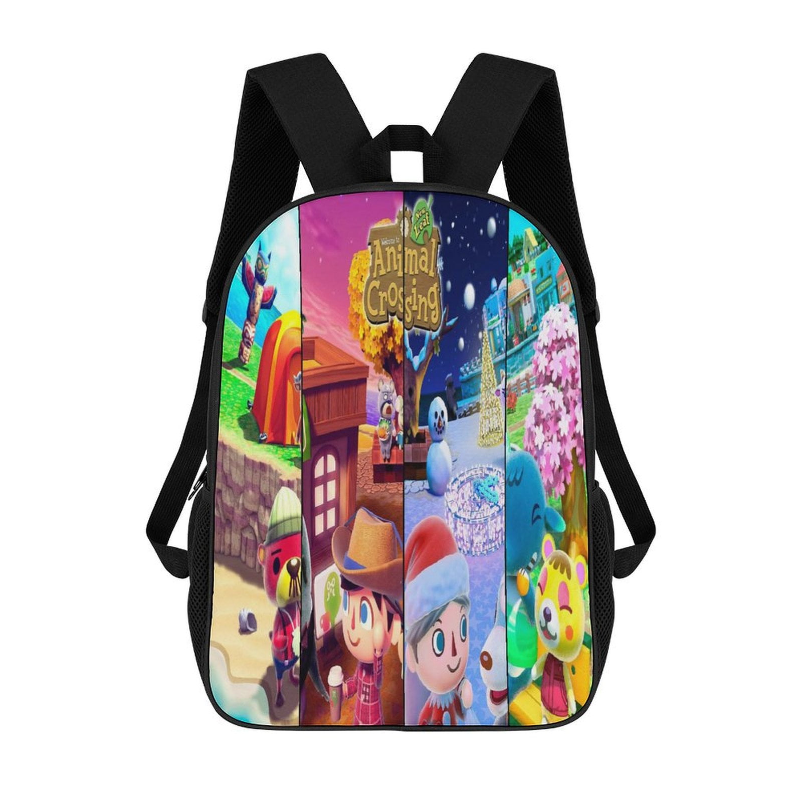 17inch Animal Crossing Backpack Green Camouflage 3D Print Laptop ...