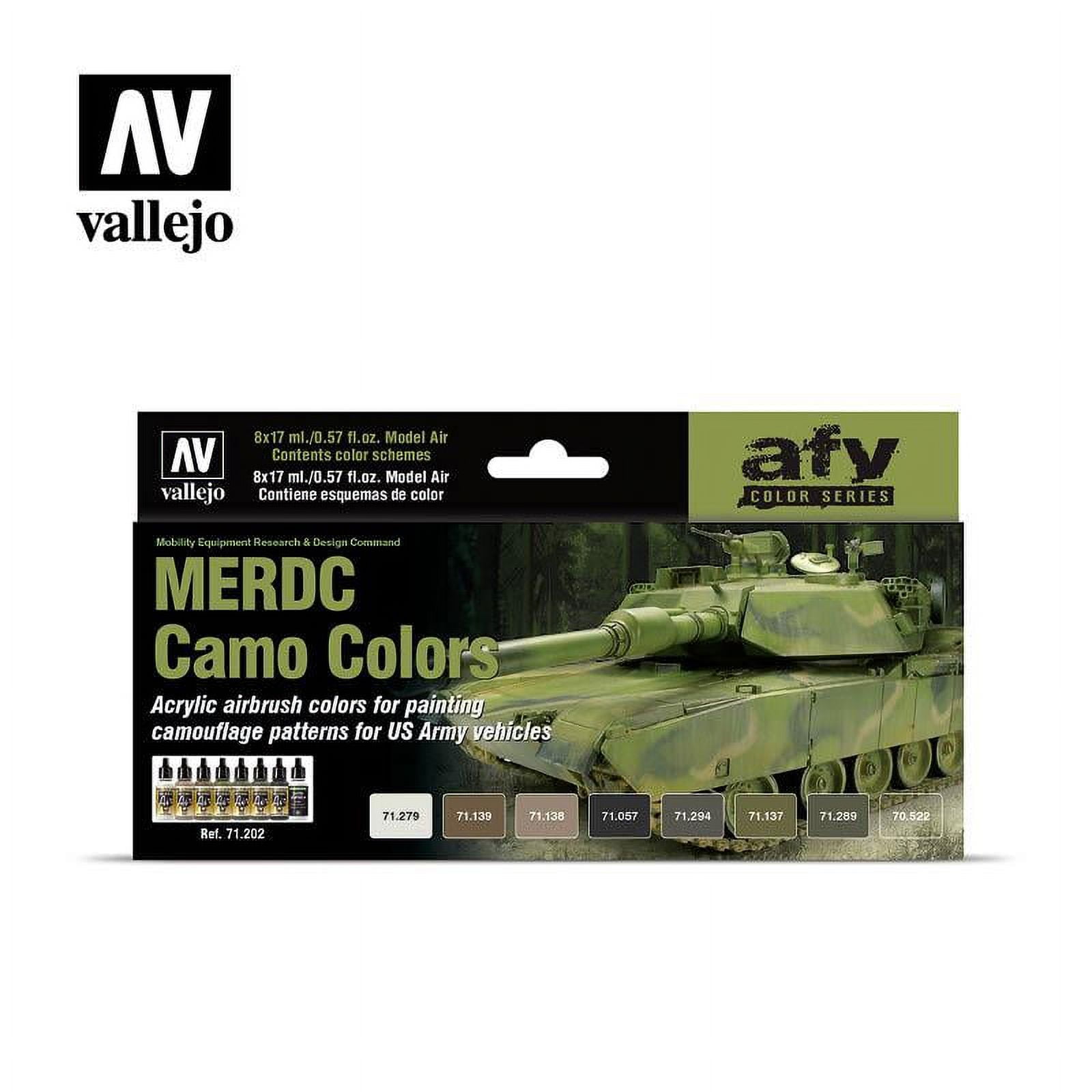 17ml Bottle US Army Vehicles MERDC Camo Colors Model Air Paint Set (8 ...