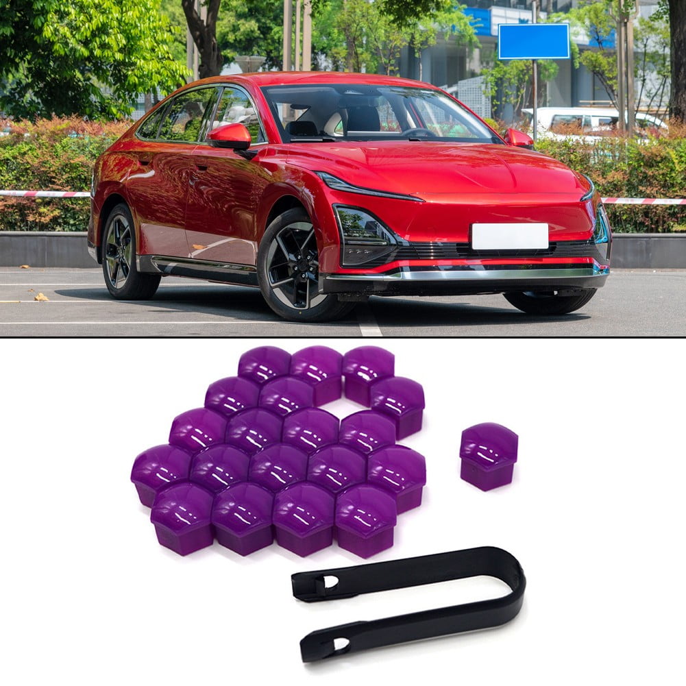 17mm- 20x Wheel Center Nut Cover Lug Bolt Grey Cap With Removal Tool ...