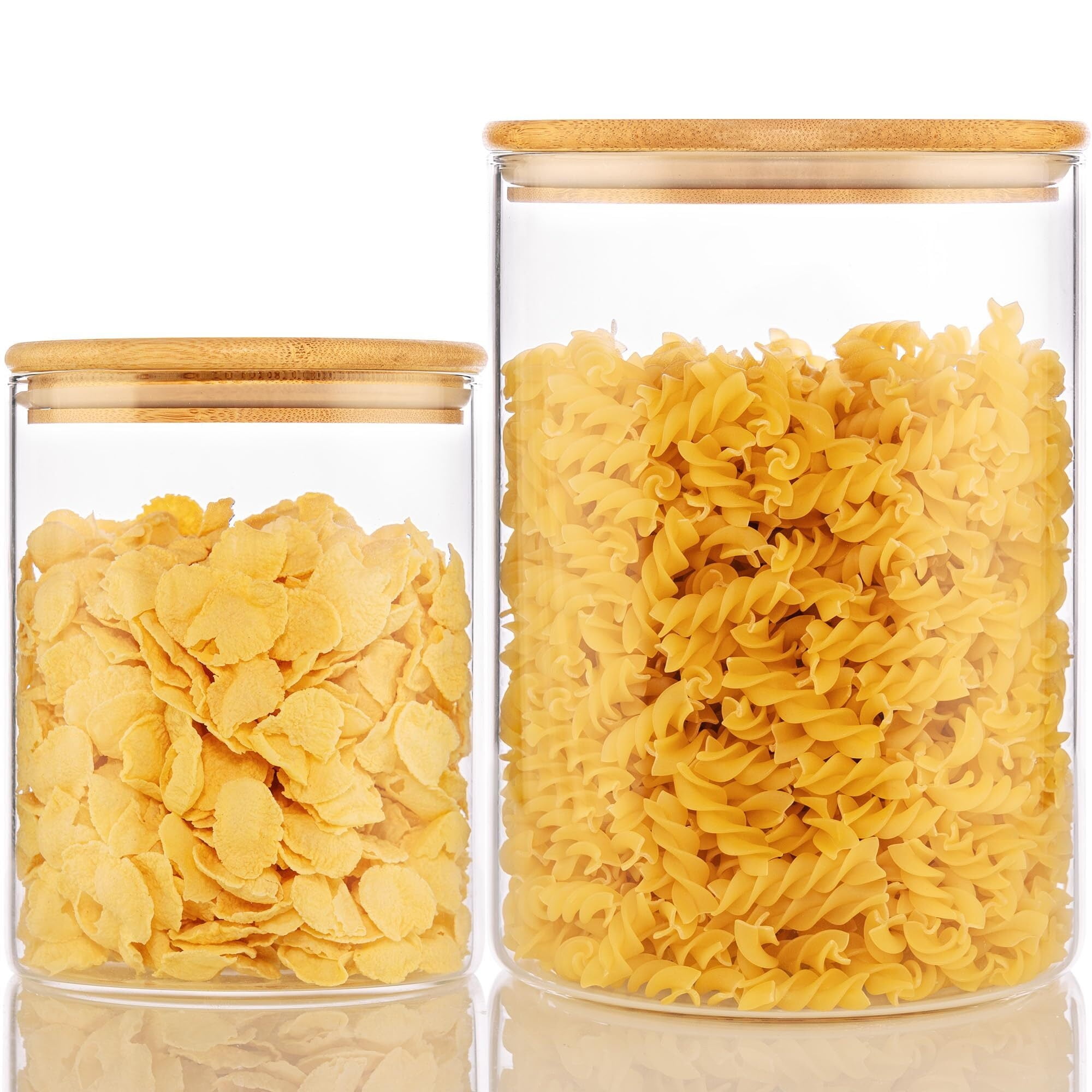 17oz - 4 Pack Glass Jars with Bamboo Lids, Glass Food Storage ...